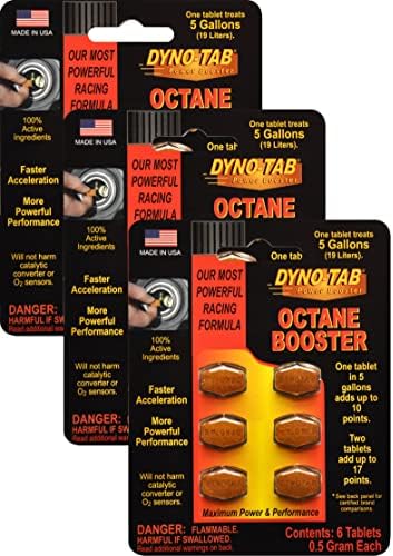 Dyno-tab Octane Booster 6-Tab Card, 3-Pack, Each Pack Adds Up to 17 ...
