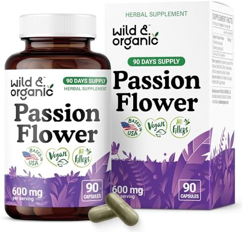 Amazon.com: Wild & Organic Passion Flower Capsules 600 mg - Calming ...