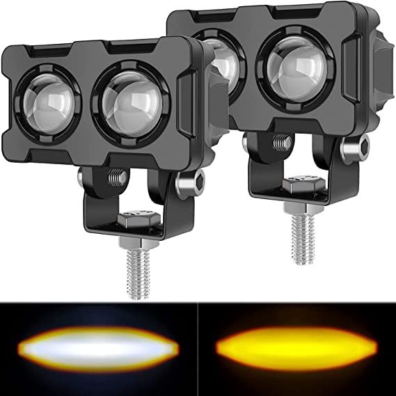 Double Lens Dual Tone Fog Light with Smart LED 12-80V with Universal ...