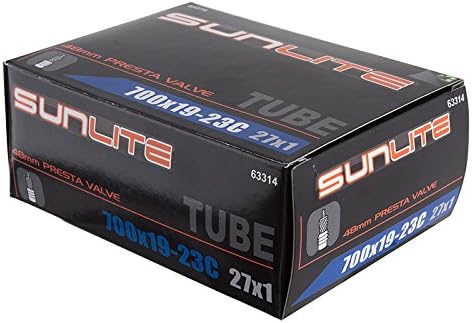 Amazon.com : SUNLITE Standard Presta Valve Tubes, 700 x 19-23 (27 x 1 ...
