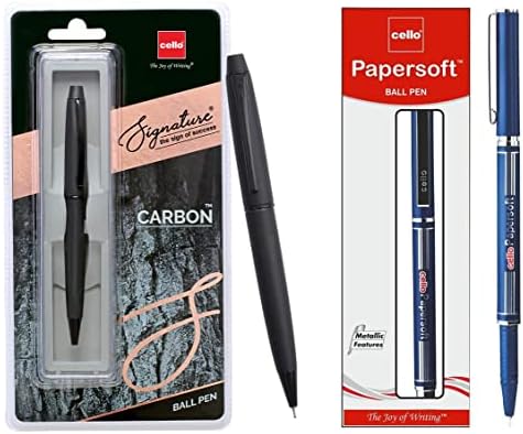 Cello Papersoft Ball Pen - (Blue) Signature Carbon Ball Pen : Amazon.in ...