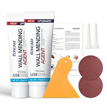 Drywall Repair Kit,2 Pack Wall Mending Agent,Wall Spackle with Scraper ...