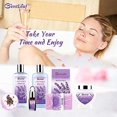Bath & Body Gift Set, Spa Bath Gift Baskets for Women, Lavender ...
