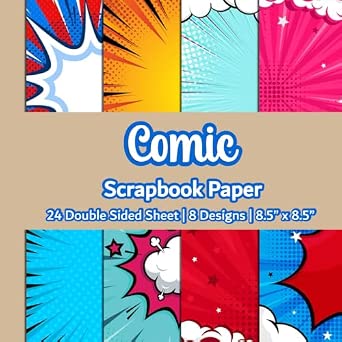 Comic Scrapbook Paper: Superhero Scrapbook Paper | 8 Design | 24 Double ...