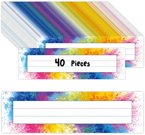 Amazon.com: 40PCS Desk Nameplates, Double Sided PET Film Desk Name Tags ...