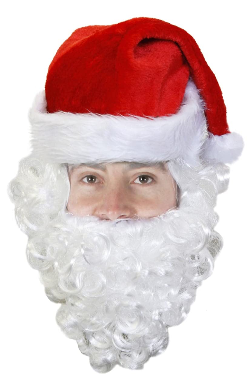 Buy PartyToko Santa Claus Hat with Beard Set (Red) for Christmas Party ...
