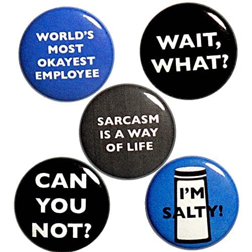 Amazon.com: Funny Sarcastic 5 Pack Buttons Lapel Pins for Jackets or ...