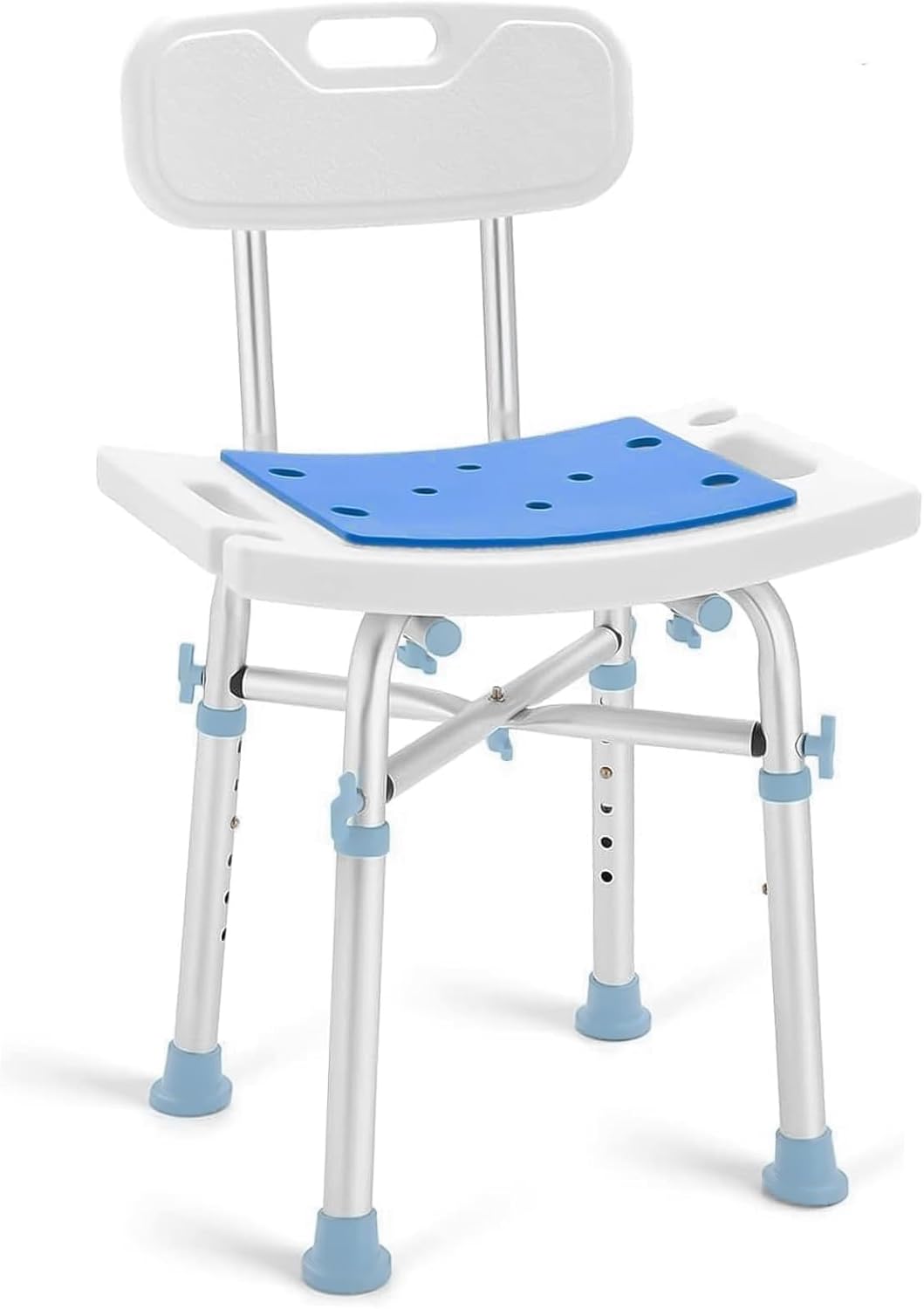 Shower Chair with Backrest (500lbs/226kg) - Height Adjustable Shower ...