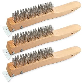 AOKLIT 3 Pack Wire Scratch Brushes Set, 4x16 Rows Stainless Steel Wire ...