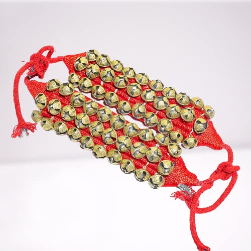 MAHAMAYA Brass Ghungroo with Red Adjustable Pad Ghungroos and Velvet ...