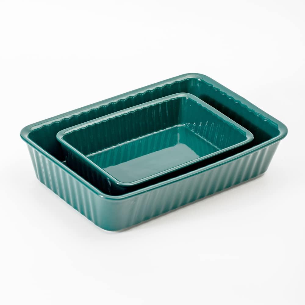 Amazon.com: Ceramics baking dish set of 2, Rectangular Baking Dish ...