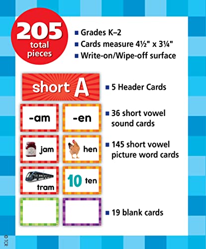 Short Vowels Pocket Chart Cards, 205 Pieces – BigaMart