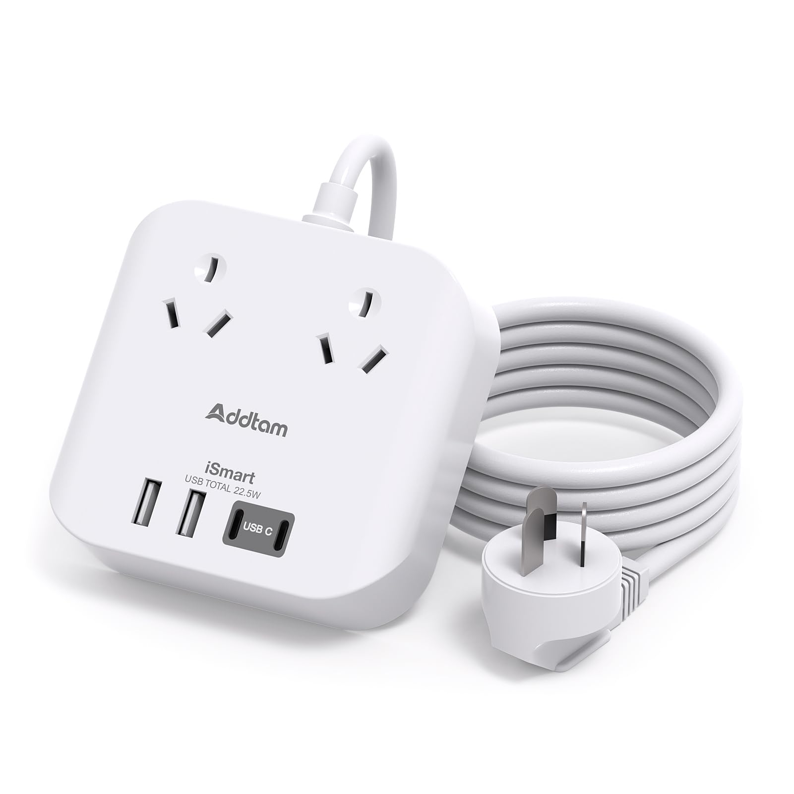 Power Board with USB C, Power Strip with 2 AC Outlets and 4 USB(4.5A, 2 ...