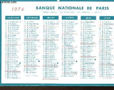 Amazon.fr - Calendrier 1974 - BNP - BANQUE NATIONALE DE PARIS - Livres