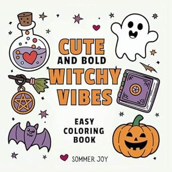 Amazon.com: Cute and Bold Witchy Vibes Easy Coloring Book ...