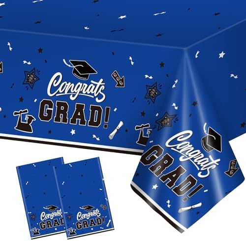 2 Pack Graduation Tablecloth - Congrats Grad Table Cloths, Plastic ...