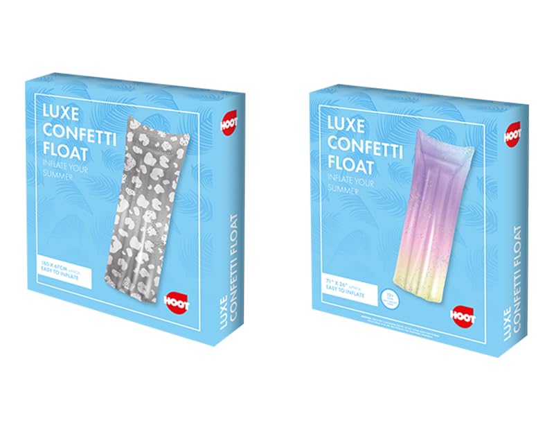 Inflatable Pool Lounger – Printed Float with Confetti for Summer Fun ...