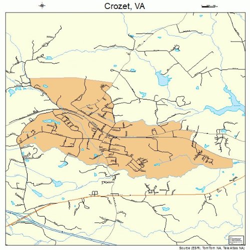 Amazon.com : Large Street & Road Map of Crozet, Virginia VA - Printed ...