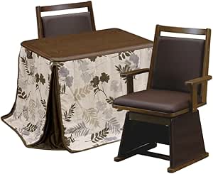 Amazon.co.jp : 速暖 2秒 コタツテーブル こたつ ハイタイプ 4点セット 回転チェア 2脚 布団 90×60 長方形 ダイニング UKT-960 UKC-256 上久 ...