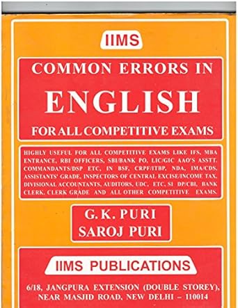 Amazon.in: Buy Common Errors In English Book Online at Low Prices in India | Common Errors In ...