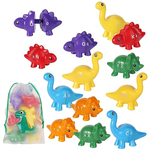 13pcs Dinosaur Alphabet Match Game, Cute Letter Matching Game Uppercase ...