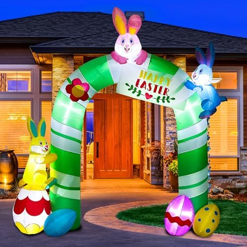 Amazon.com: zukakii 10FT Easter Inflatables Decorations Archway with ...