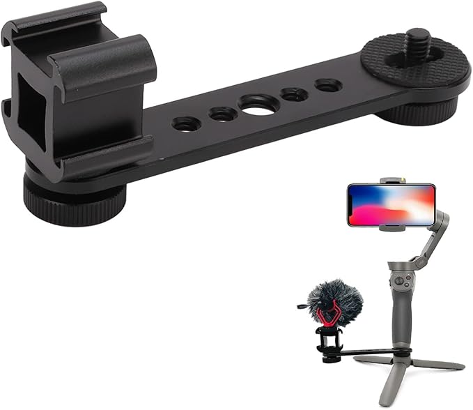 Amazon.com: Triple Cold Shoe Mount, Gimbal Microphone Light Extension ...