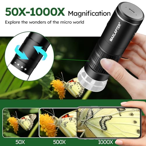 Snapklik.com : Wireless Digital Microscope, 50X-1000X Magnification ...