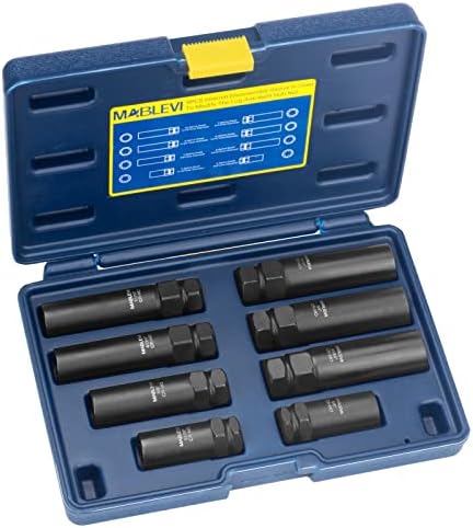 MABLEVI 8PCS Wheel Lock Removal Kit, SAE Metric Locking Lug Nut Master ...