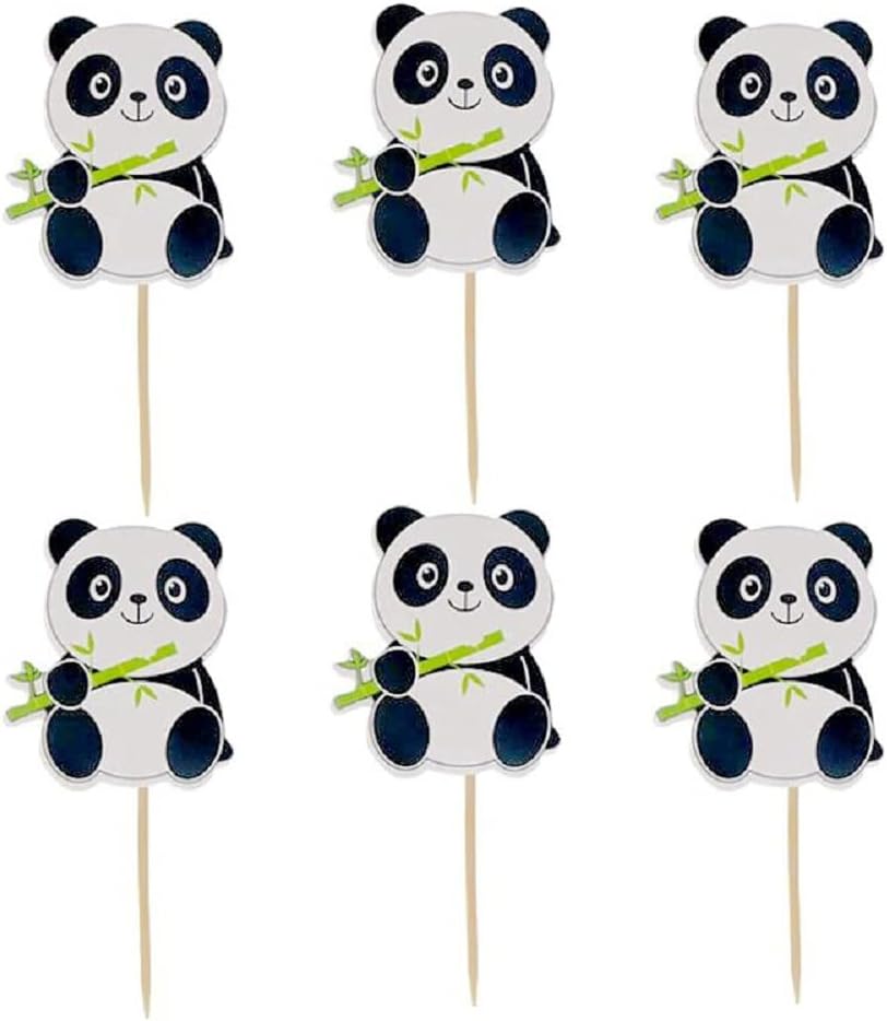 Amazon.com: 24PCS Panda Cake Topper For Kids Panda Themed Birthday Cake ...