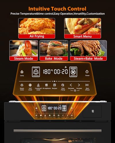 24" Electric Single Wall Oven, 70L Built-in Electric Convection Oven, 2 ...