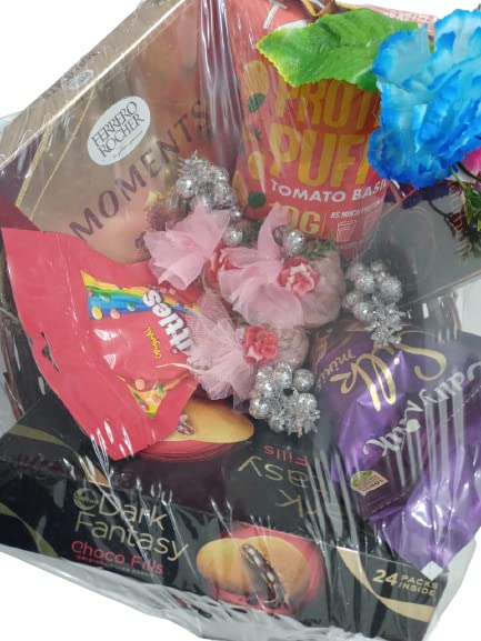 Happy Basket By Simran Gift Hamper In A Wooden Basket For Rakhi| Diwali ...