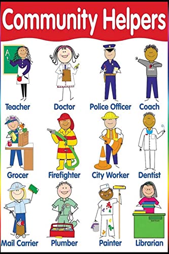 Community Helpers|Learning Sticker Poster For Kids|Kids Educational ...