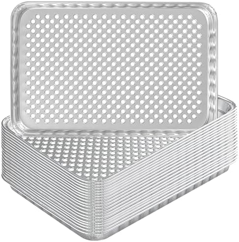 Amazon.com : 24-Pack Disposable Aluminum Foil BBQ Grill Topper Pan ...