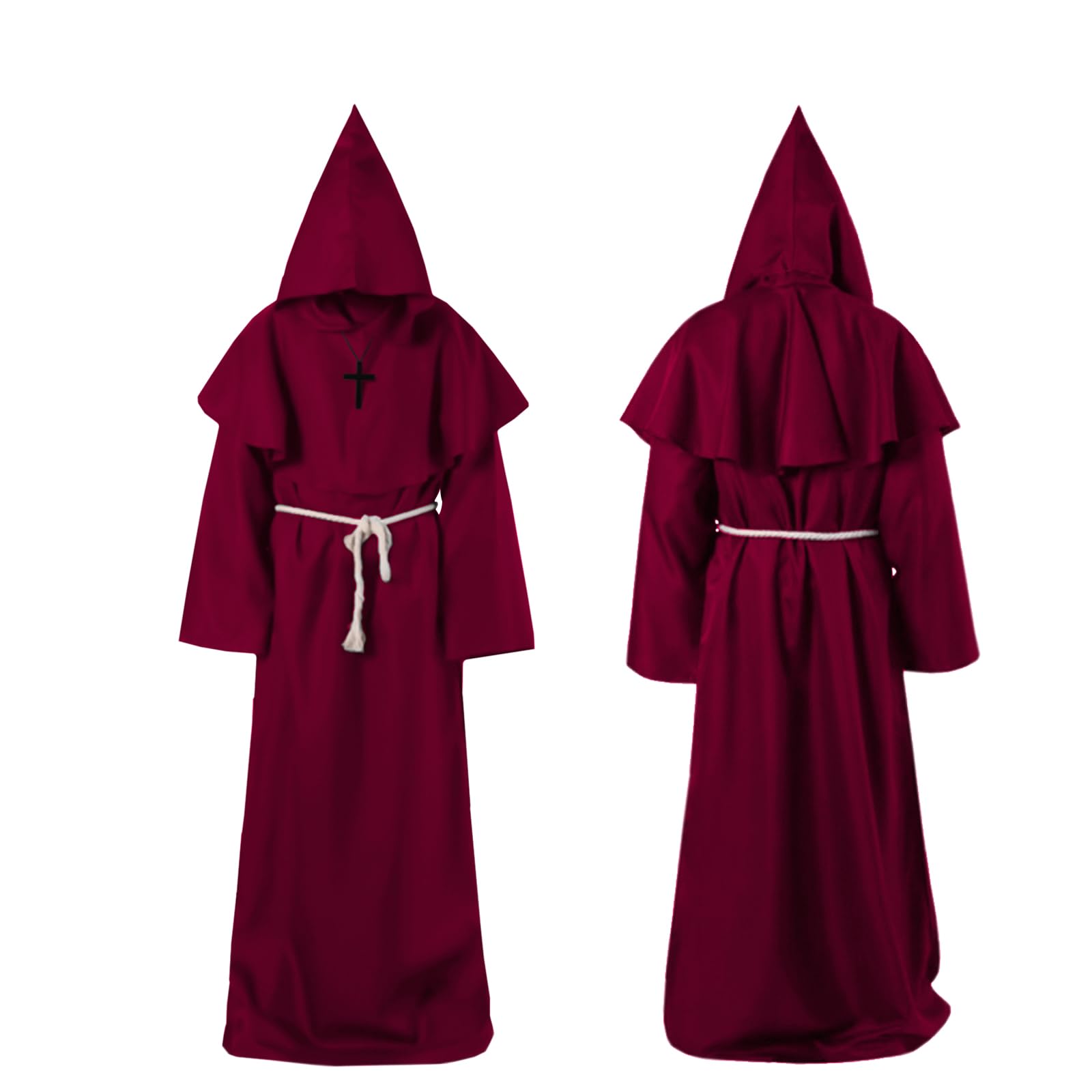 Kitimi Red Monk Costume Adult, Monk Robes, Monk Outfit Men, Medieval ...