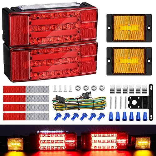 Snapklik.com : Kohree 12V Submersible LED Trailer Lights Kit, Super ...