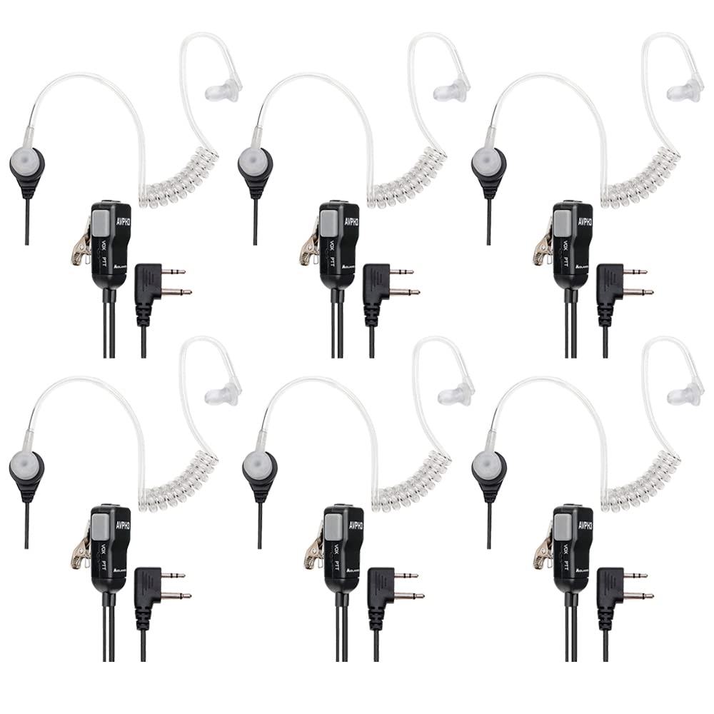Amazon.com: Midland AVPH3 Transparent Security Headsets with PTT/VOX (6 ...