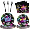 Amazon.com: PYCALOW 80s Party Decorations Tableware - 80s Decorations ...