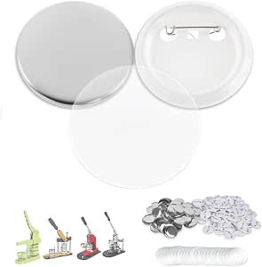 Amazon.com: 100 Sets 58mm/2.25in Blank Button Badge Parts Set with ...