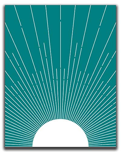 Amazon.com: Abstract Geometric Sun Wall Art Print - 11x14" UNFRAMED ...