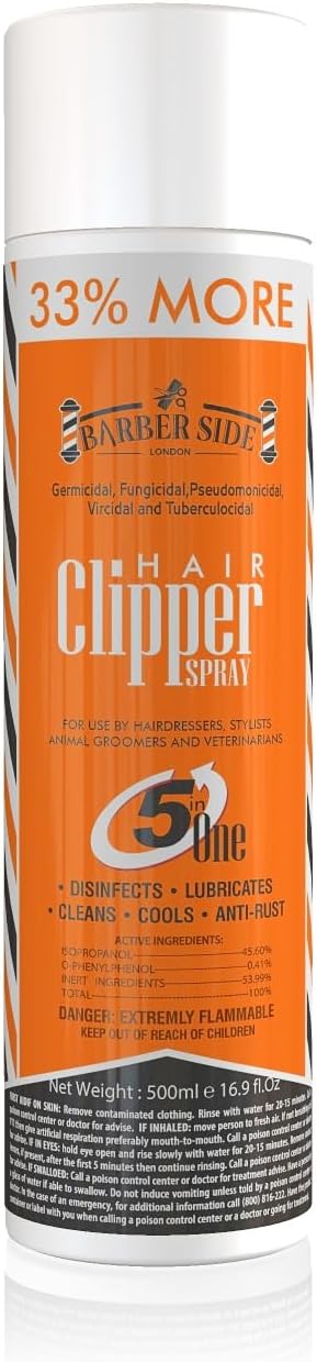 ican Barber Side London Clipper Spray for Hair Clippers, Disinfectant ...