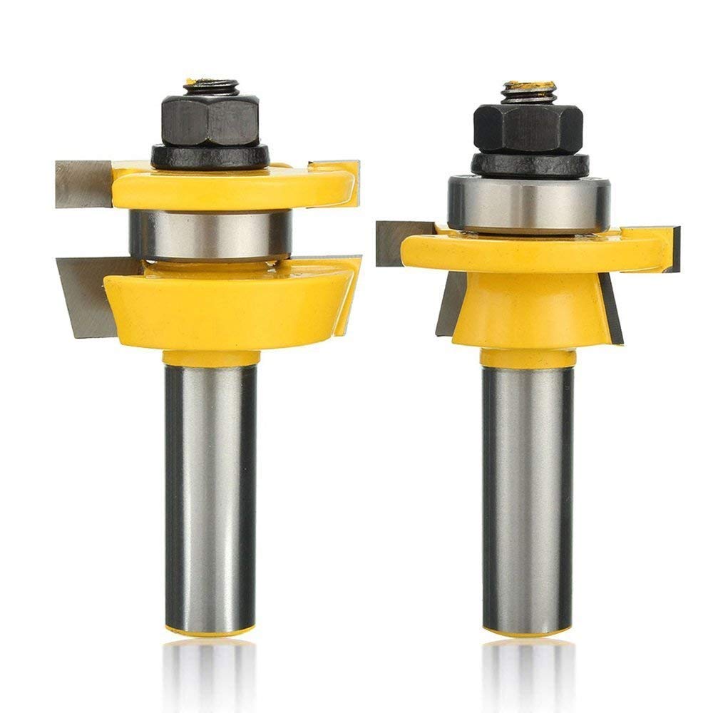 Gasea 2pcs 1/2 Inch Revel Stile and Rail Router Bit Set Wood Milling ...