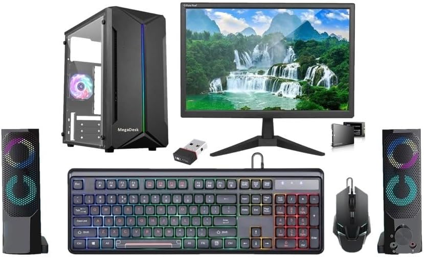 MegaDesk Desktop Computer Set, i5 2400, 8GB RAM, 256GB SSD, 19-inch HD ...