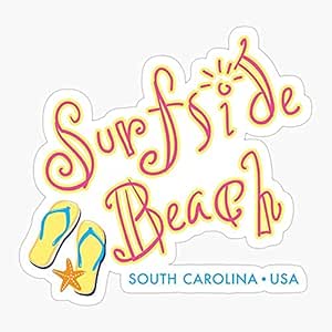 Amazon.com: Pack of 2 3" Stickers - South Surfside Beach Souvenir Sc ...