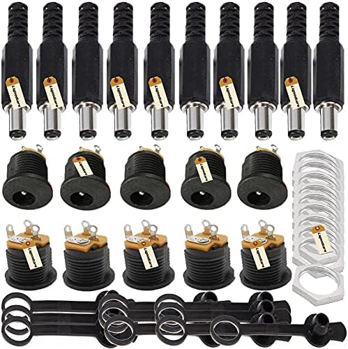 Amazon.com: MEETOOT 4 Sets 5.5x2.1MM DC Power Plug Jack Female Panel ...