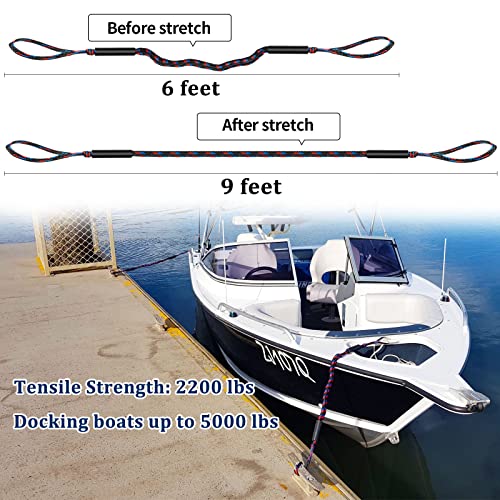 Snapklik.com : Botepon Boat Bungee Dock Lines, Mooring Lines, Boating ...