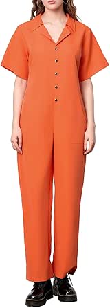 Amazon.com: Women Prisoner Jumpsuit Uniform Orange Prison Romper Outfit ...