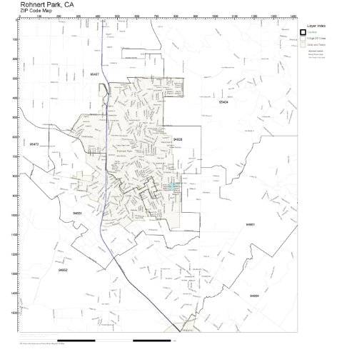 ZIP Code Wall Map of Rohnert Park, CA ZIP Code Map Not Laminated ...