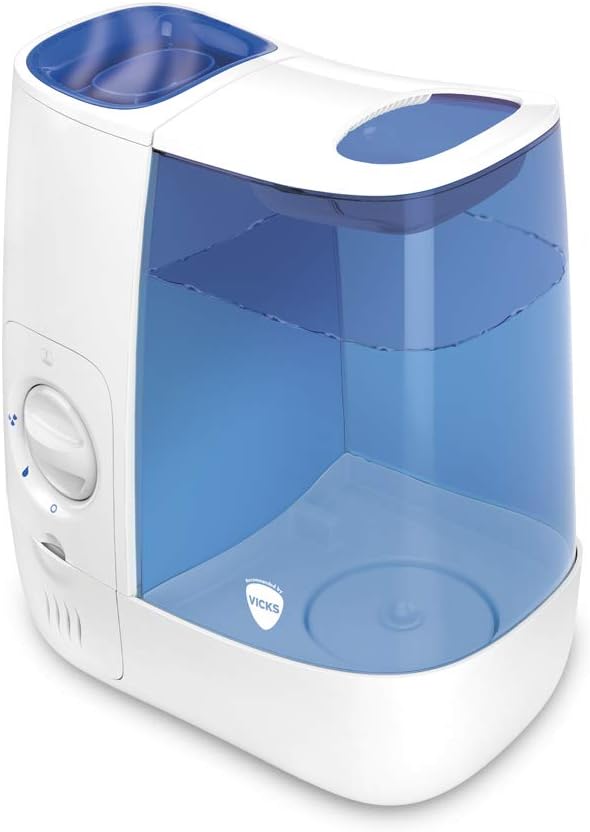 Vicks Warm Mist Humidifier for Home use and Child's Nursery, Blue/White ...