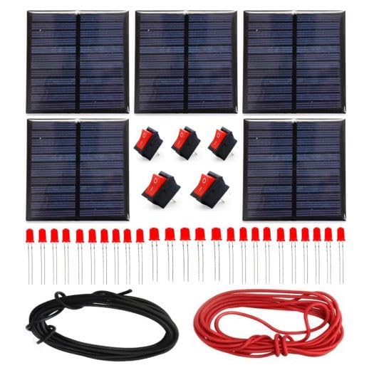SP Electron Solar for DIY, 5 Solar Panel 6v- 100 mah, 70mm*70mm*03mm ...